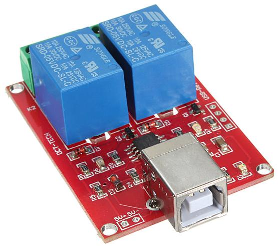 5V 2 channel USB PC Intelligent Control Relay Module - IBOTS